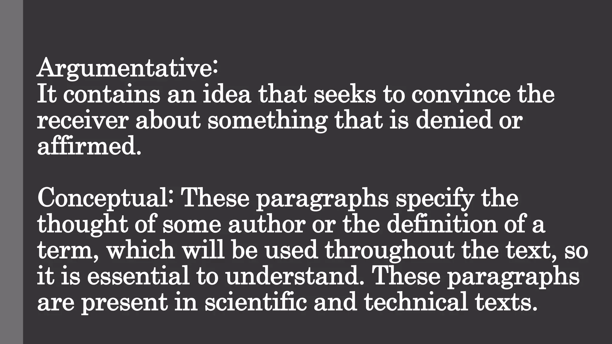 TYPES OF PARAGRAPHS | PPT