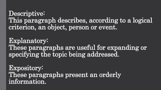TYPES OF PARAGRAPHS | PPT