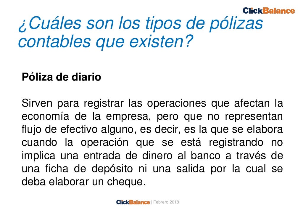 Tipos de pólizas contables
