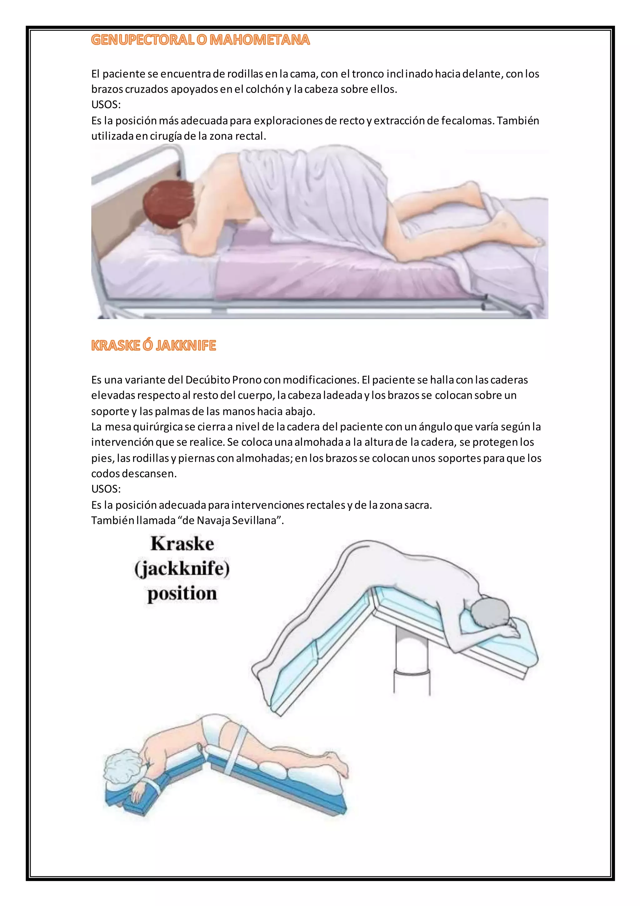 Tipos de posiciones del paciente encamado | DOCX