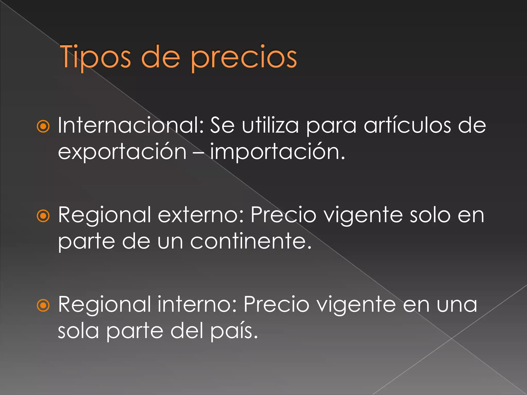 Tipos de precios | PPTX