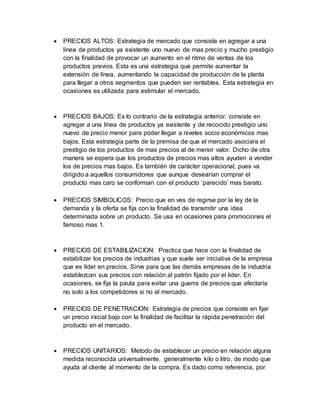 Tipos de precios | DOCX