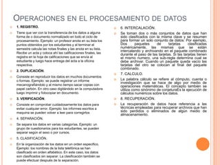 Tipos de procesamiento de datos | PPTX