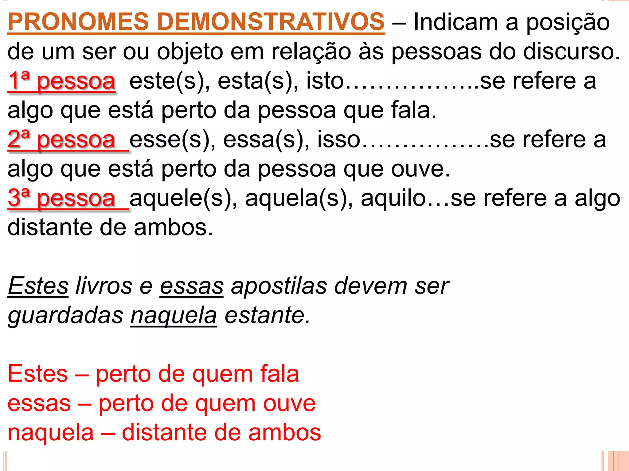 Tipos de pronomes | PPTX