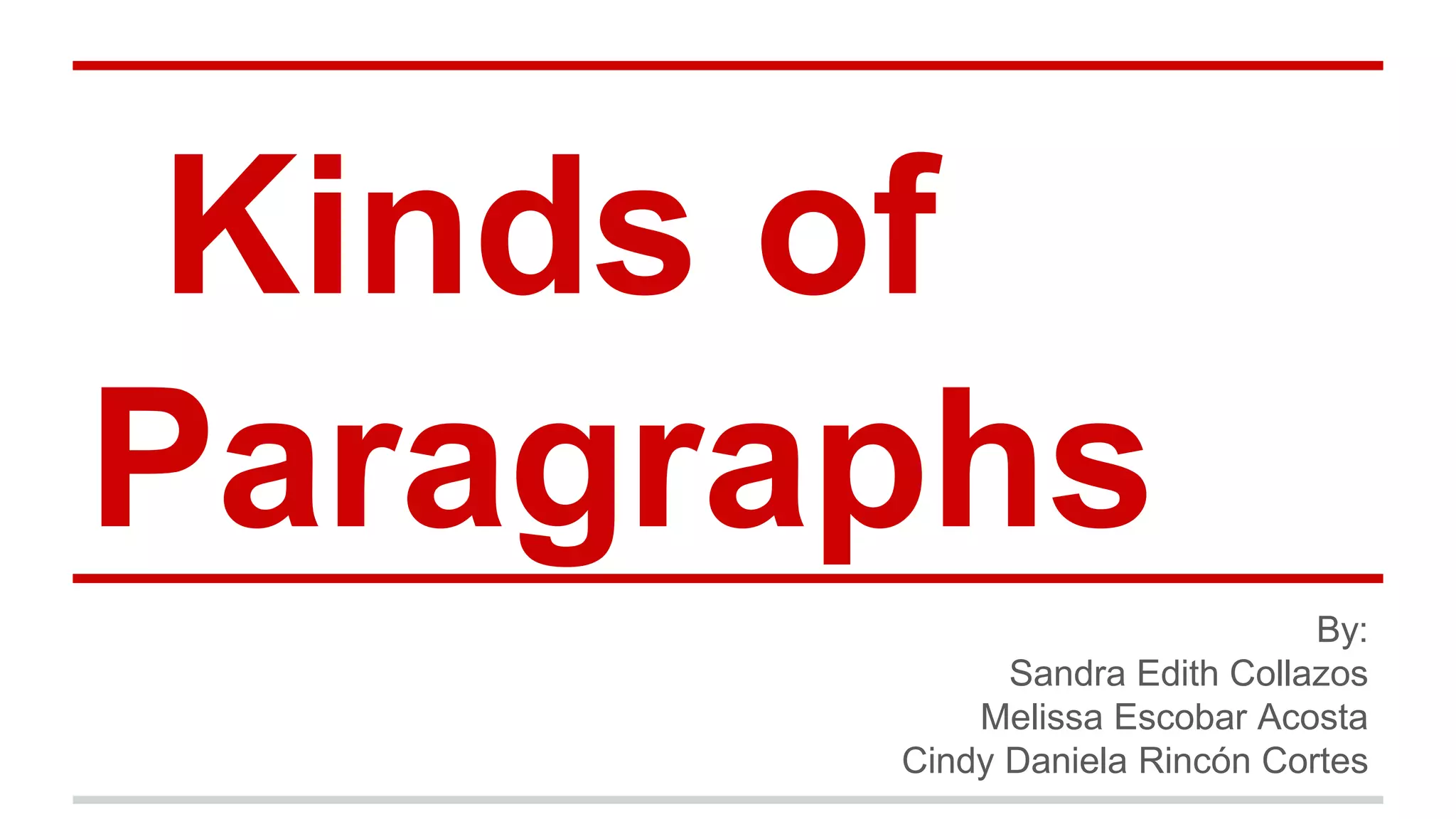 Types of Paragraphs | PPT