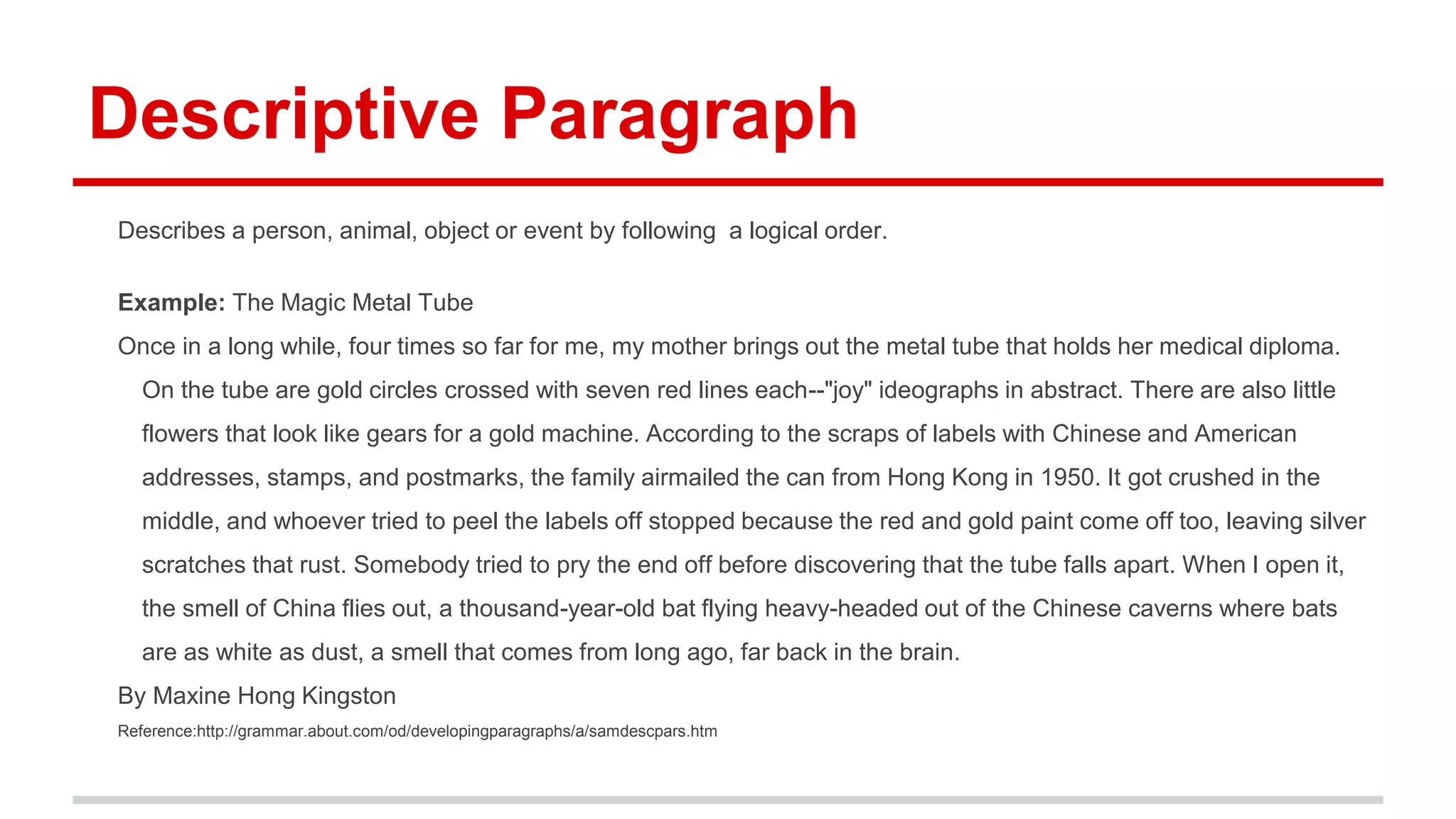 Types of Paragraphs | PPT