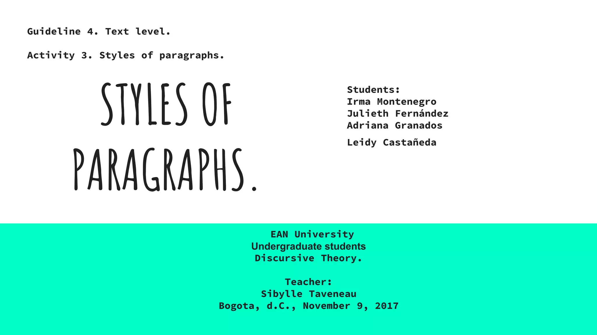 TIPOS DE PÁRRAFOS - STYLES OF PARAGRAPHS | PPT