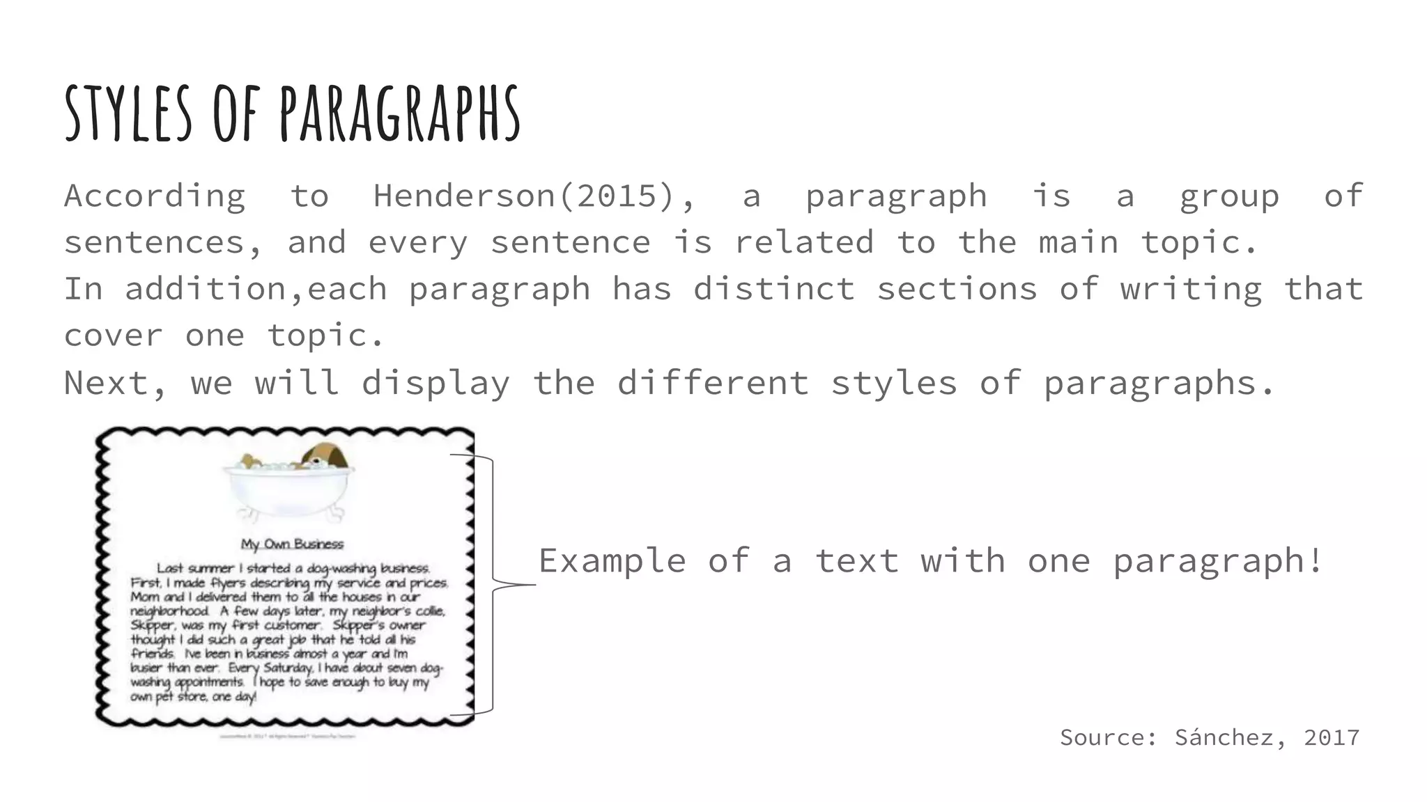 TIPOS DE PÁRRAFOS - STYLES OF PARAGRAPHS | PPT