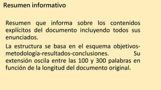TIPOS DE RESUMEN SEGÚN SU CONTENIDO.pptx