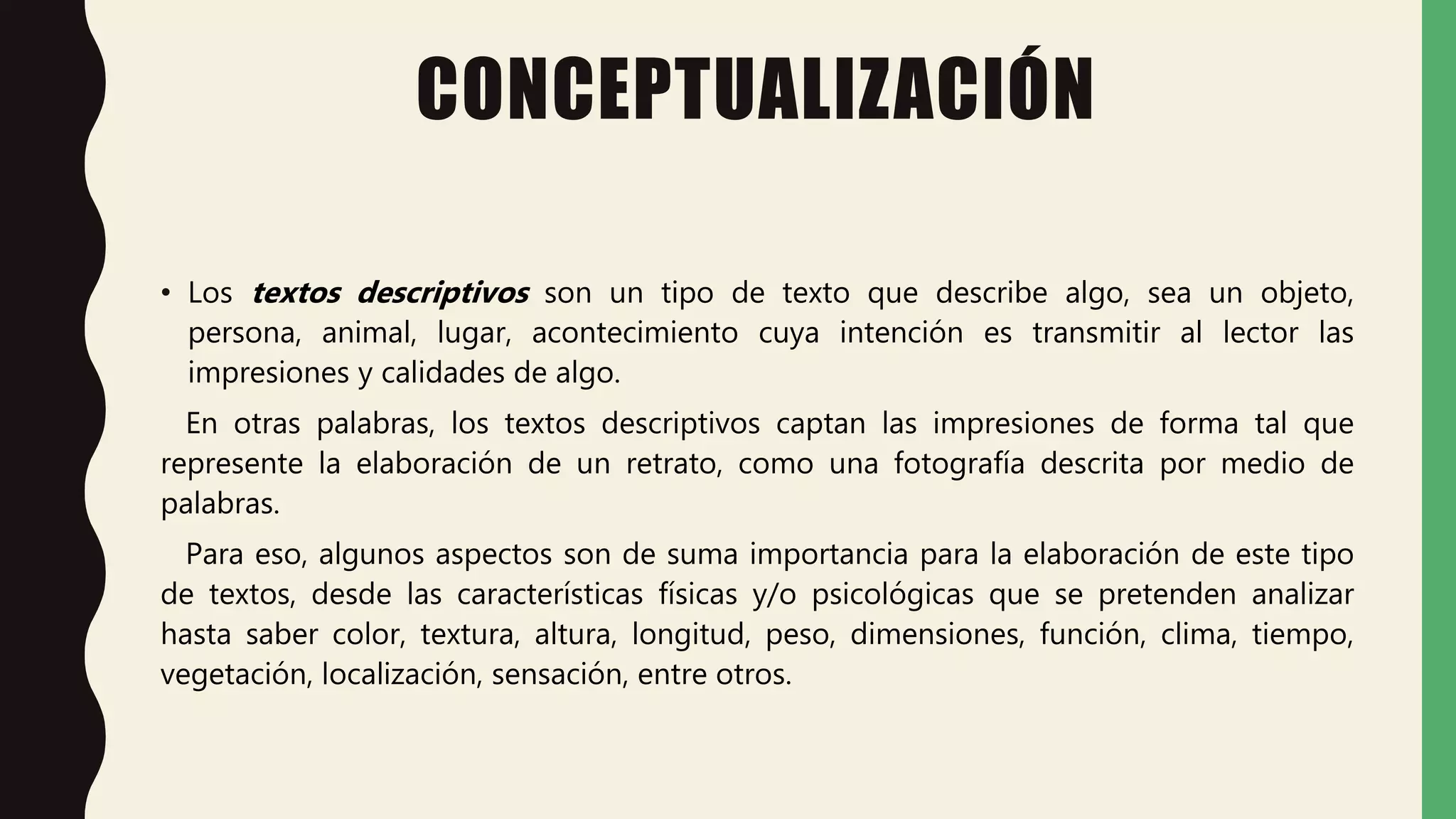 Tipos de textos descriptivos | PPTX