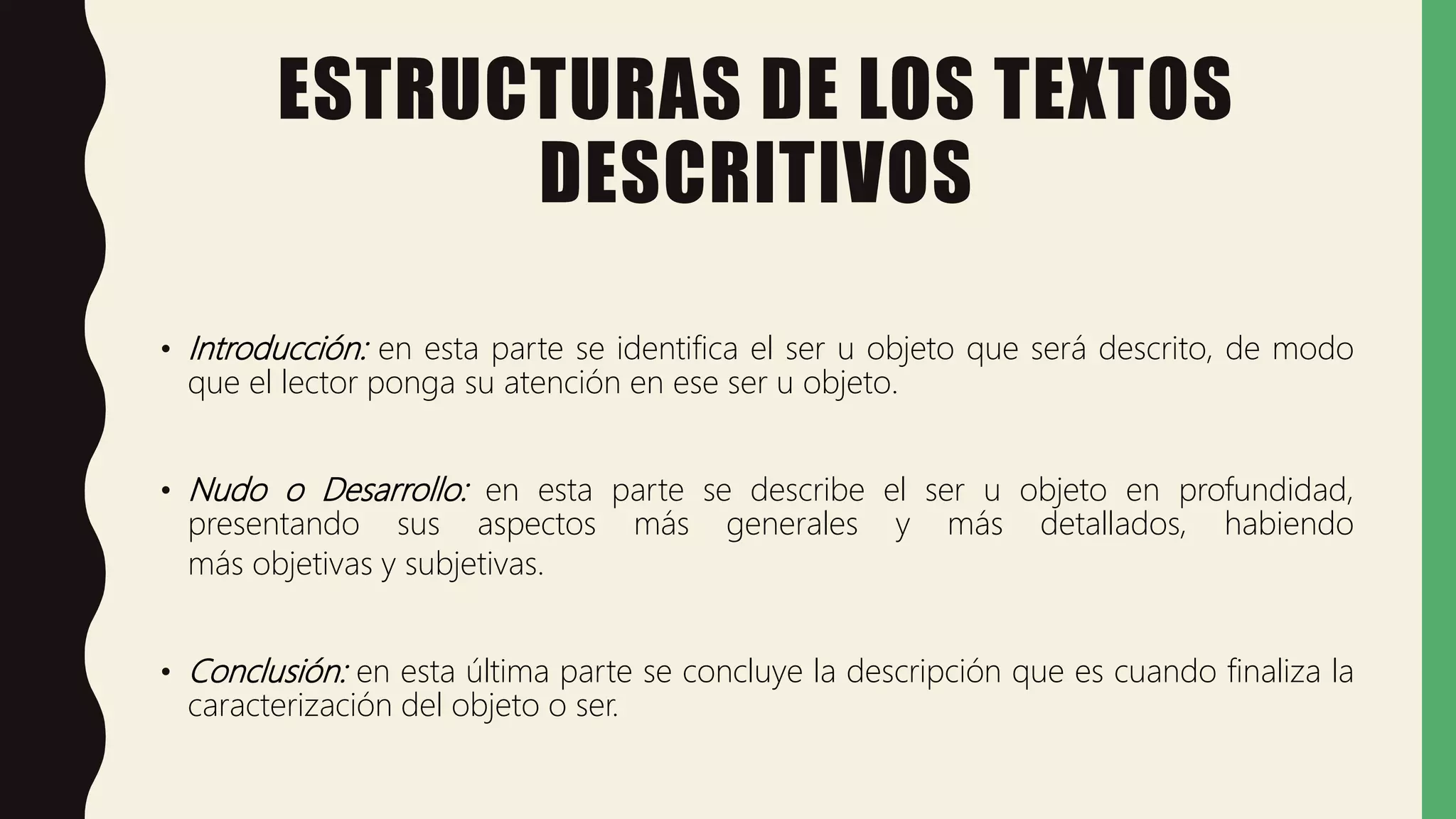 Tipos de textos descriptivos | PPTX