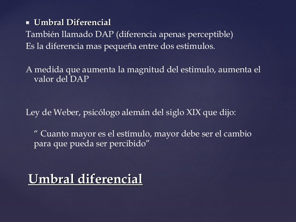 Psicofísica - Tipos de umbrales
