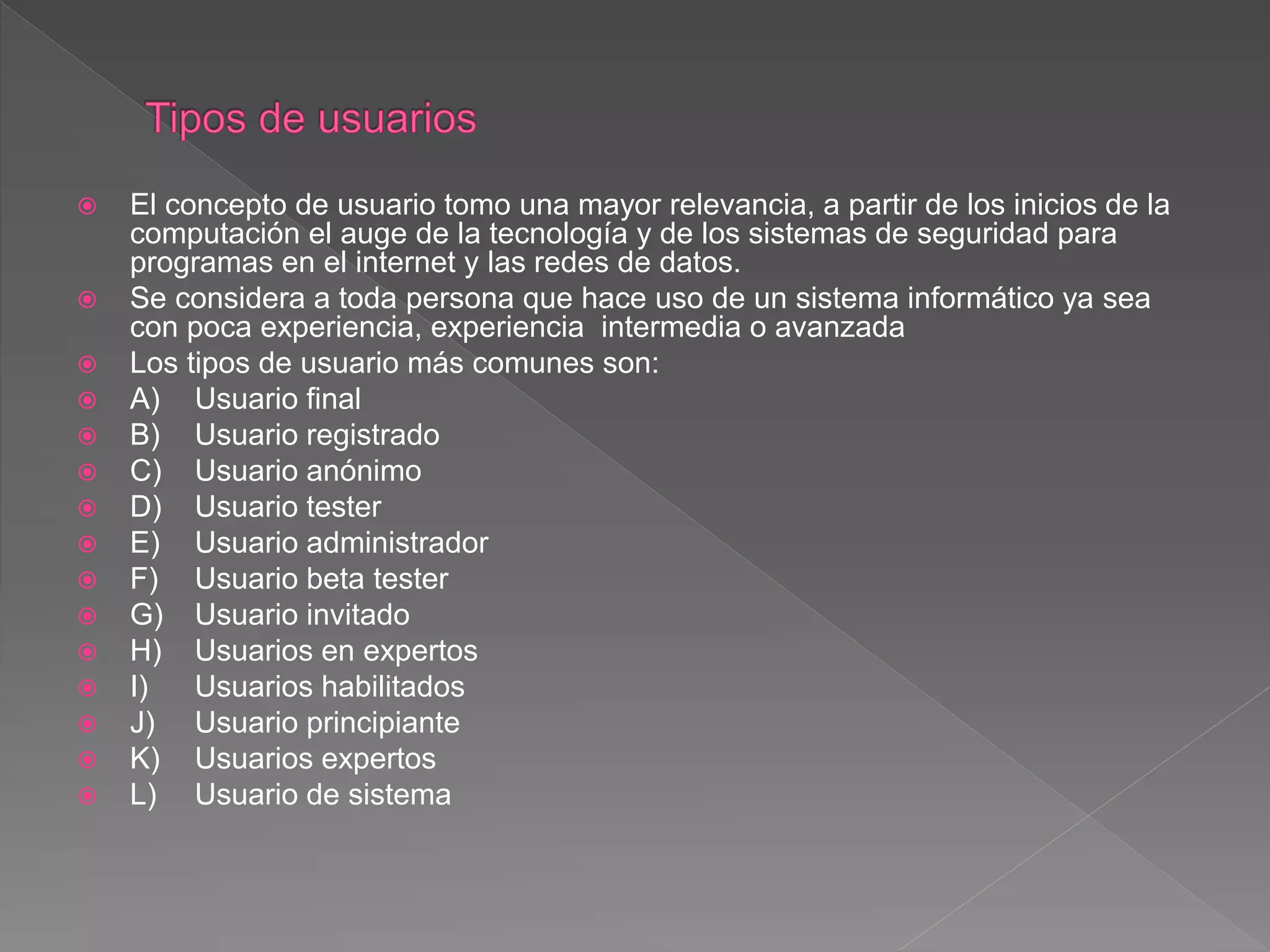 Tipos de usuarios | PPTX
