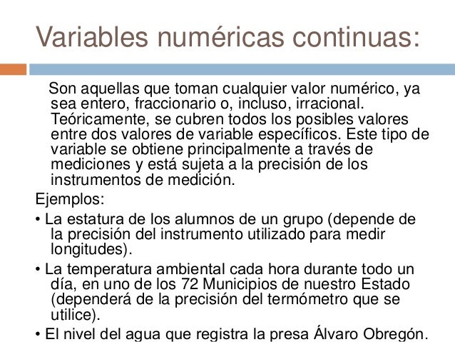 Ejemplos Variables Numericas
