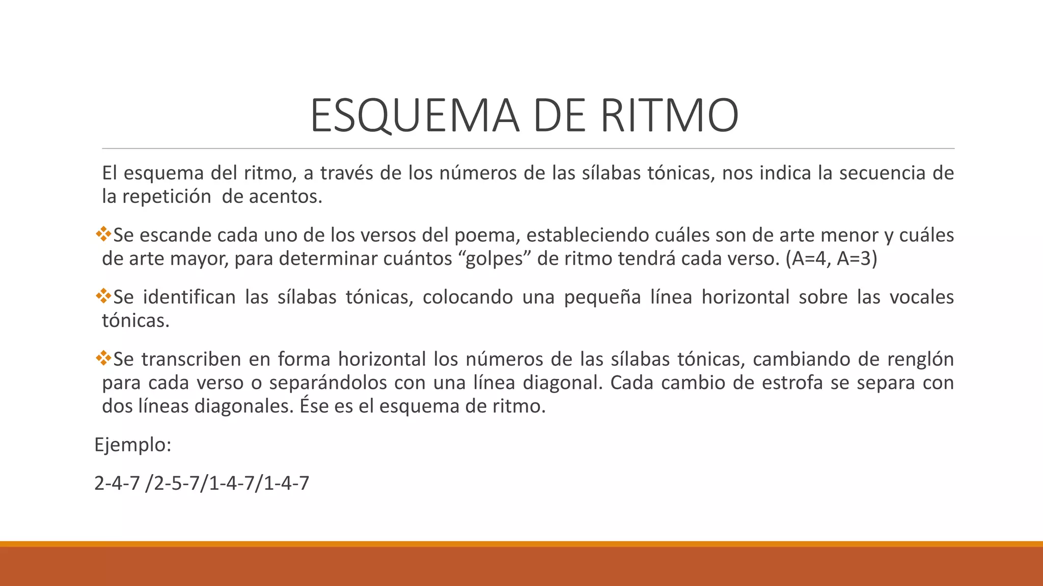Tipos de verso según el ritmo | PPT