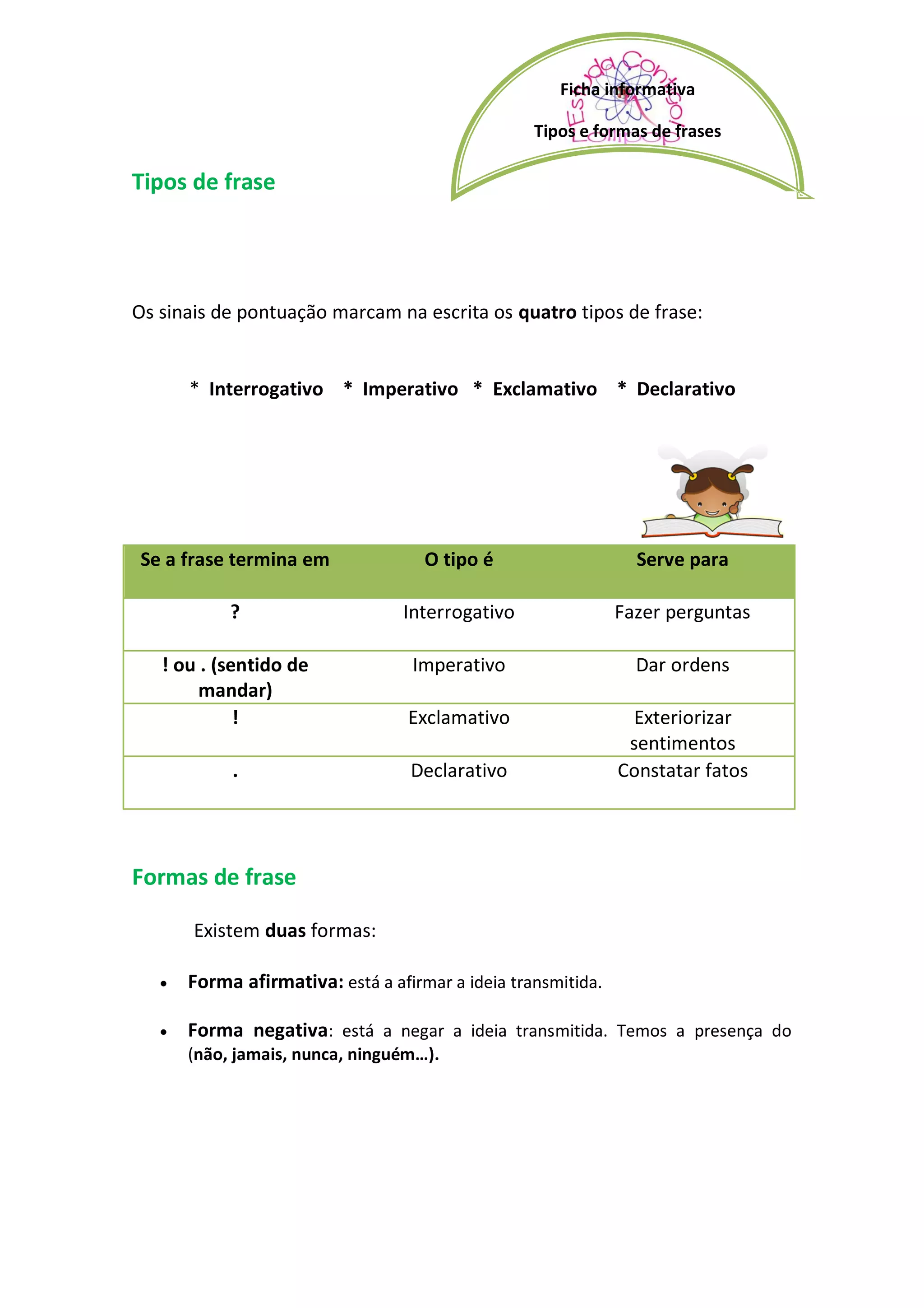 Tipos e formas de frase | PDF