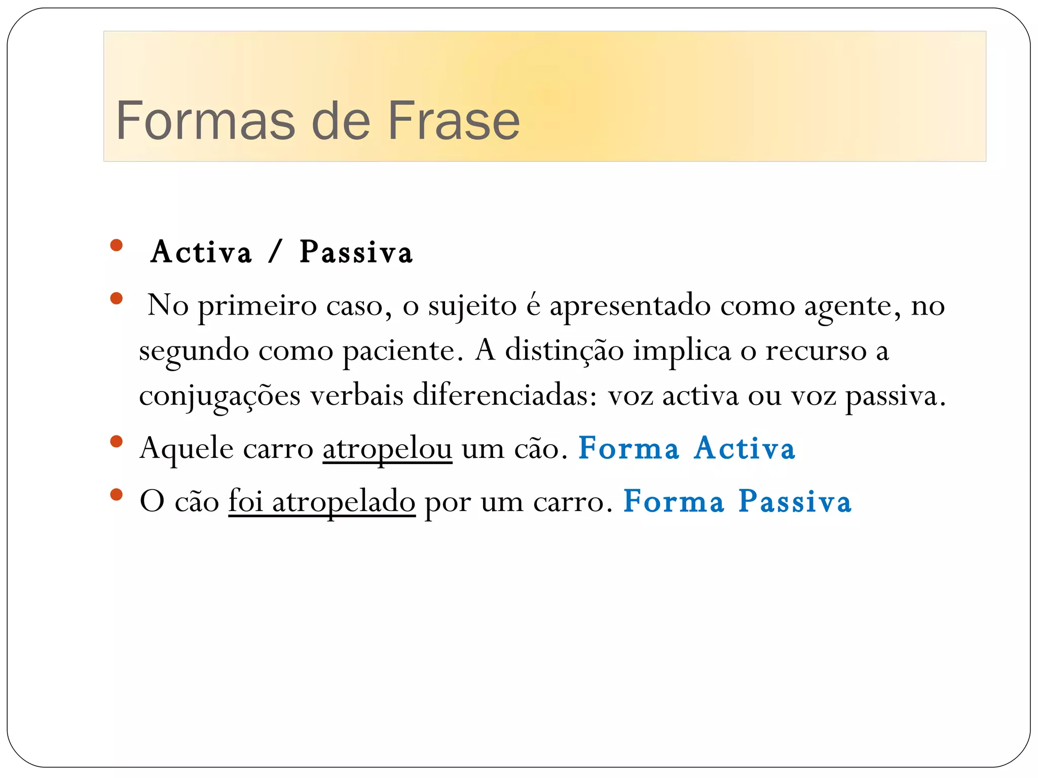 Tipos e formas de frases | PPT