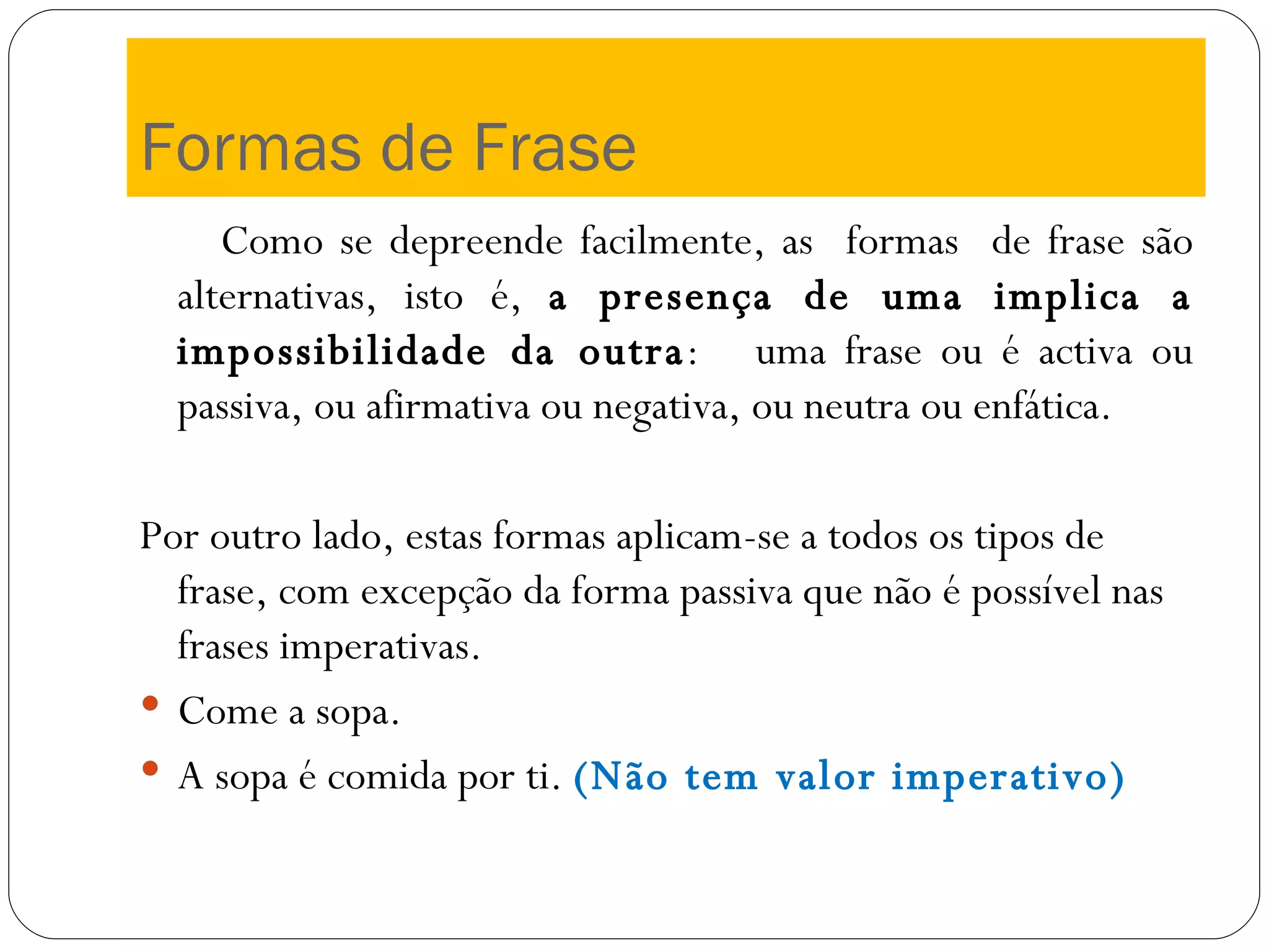 Tipos e formas de frases | PPT