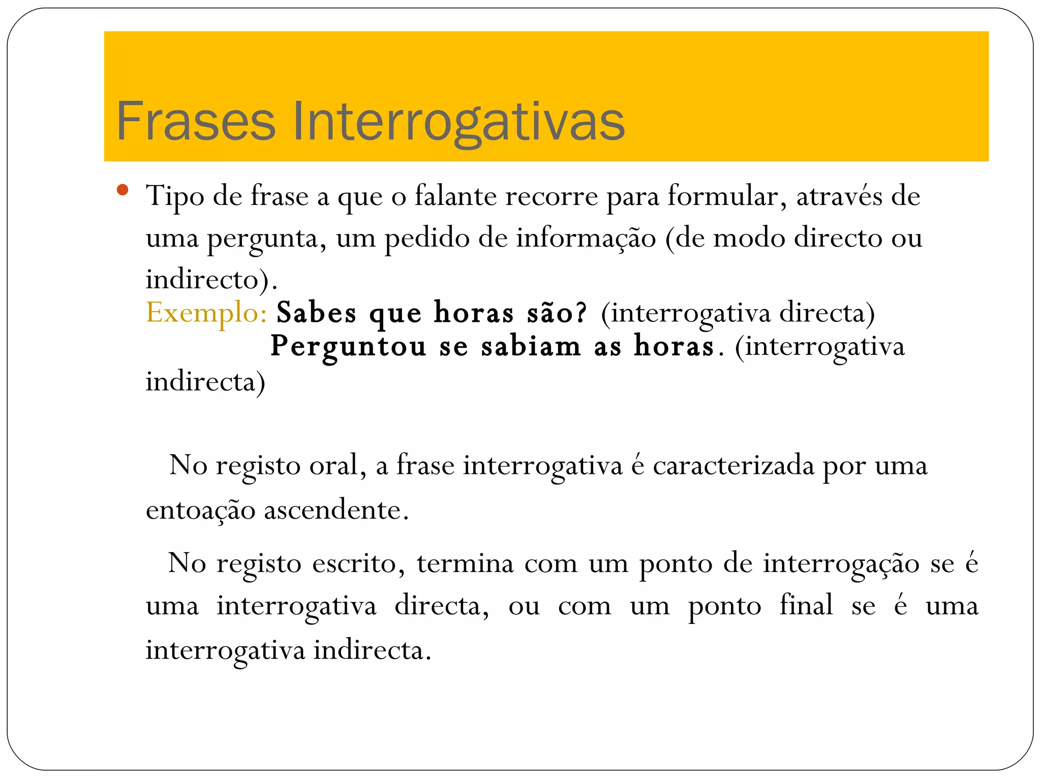 Tipos e formas de frases | PPT