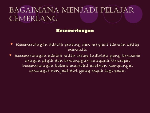 Tip pelajar cemerlang | PPT