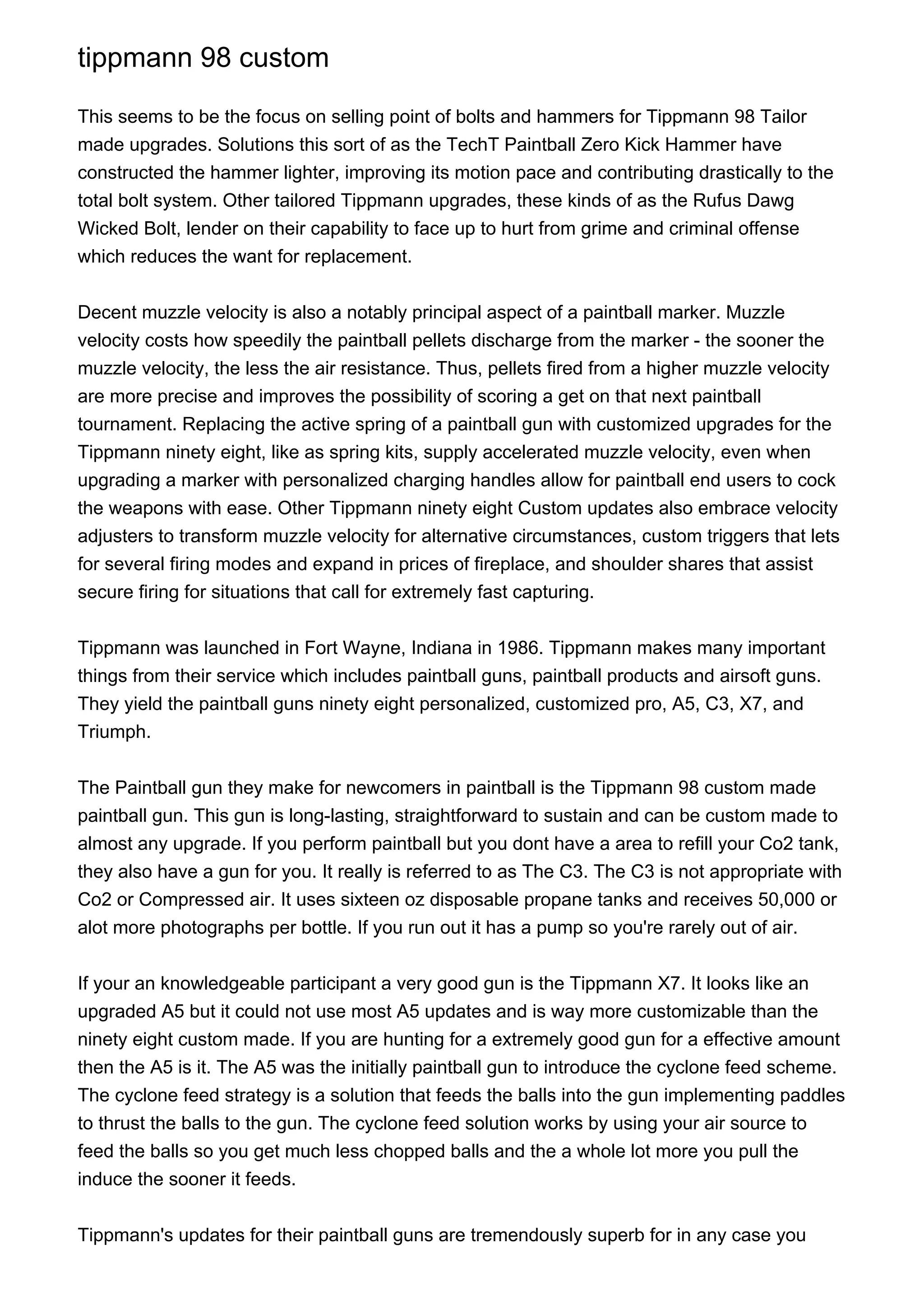 tippmann 98 custom | PDF