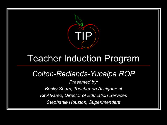 TIP: A Teacher Support Program for Beginning CTE Teachers | PPT