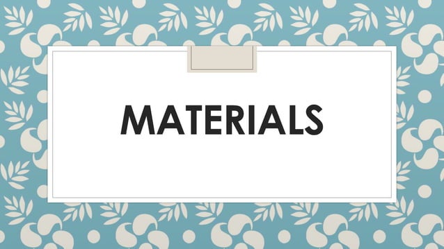 Types of materials | PPTX