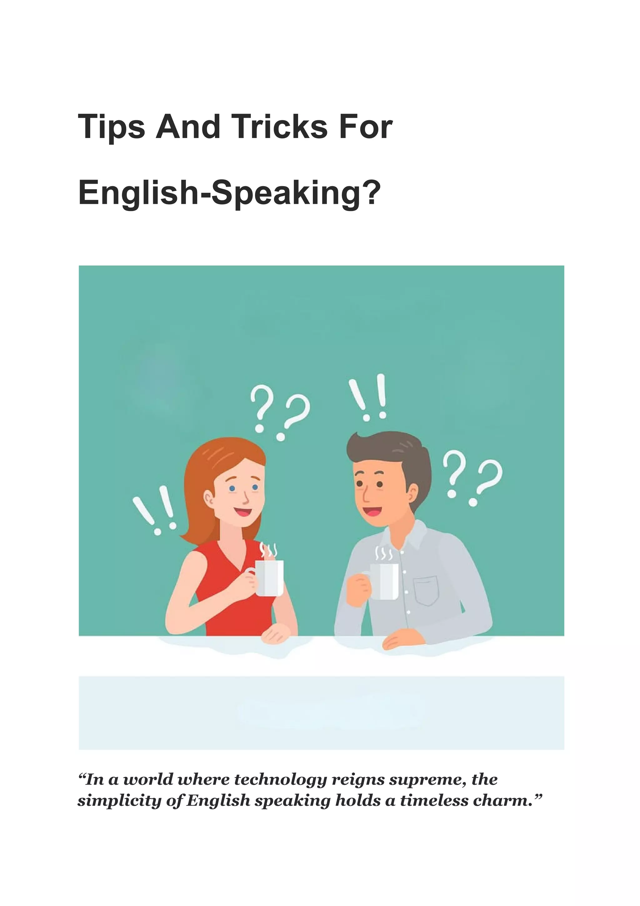 Tips and Tricks For English - Speaking? | PDF