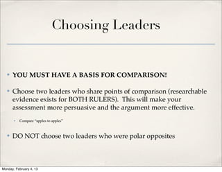 Tips choosing leaders and areas of comparison | PDF