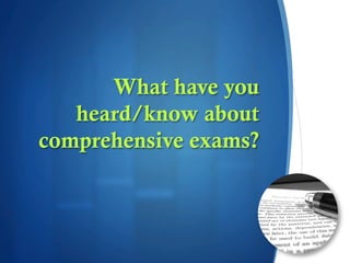Comprehensive Exam Tips | PDF