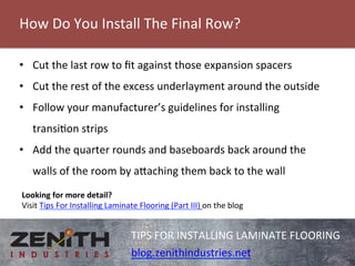 Tips For Installing Laminate Flooring | PDF