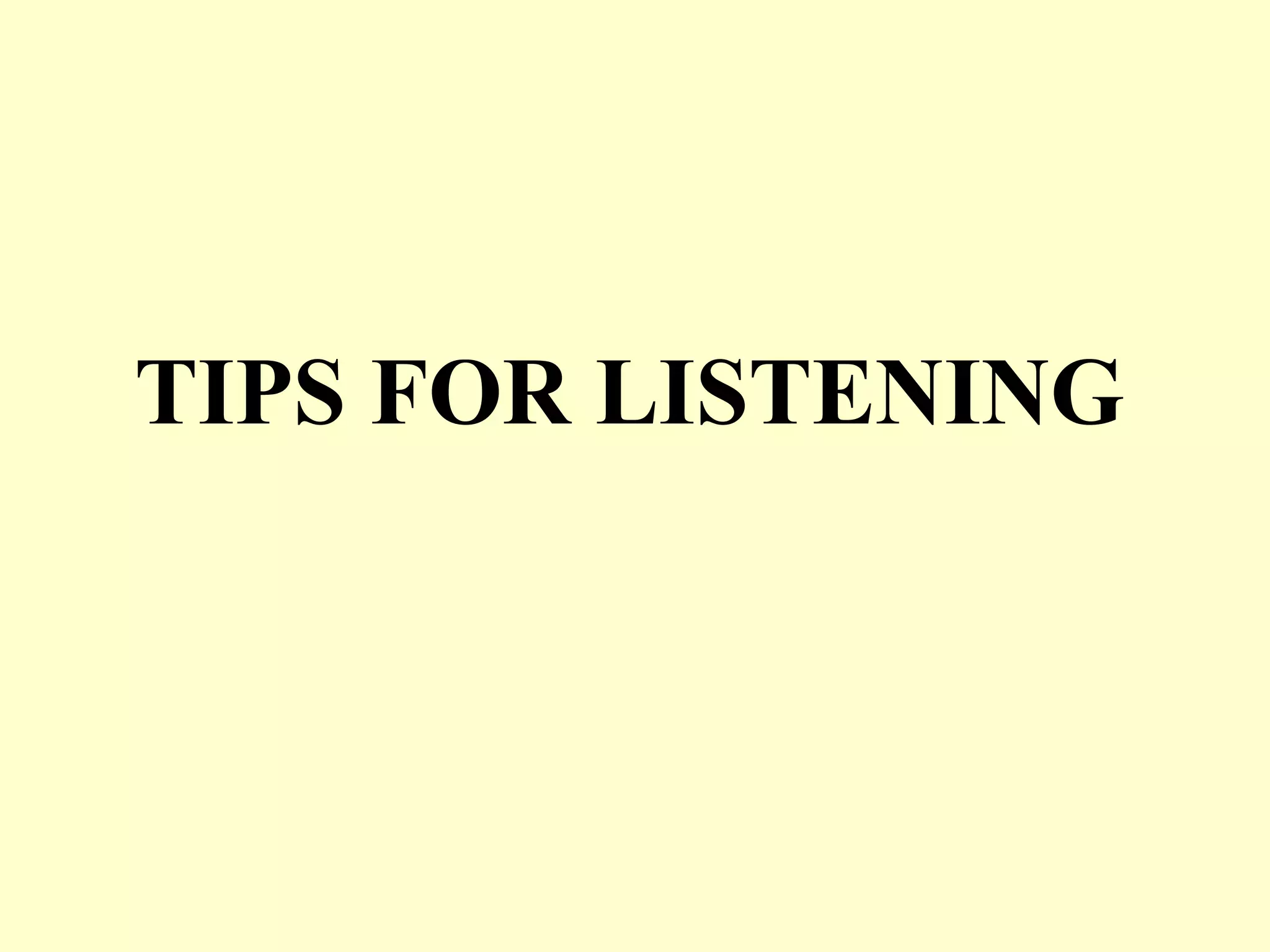 Tips For Listening | PPT