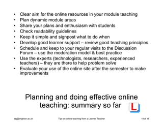 Tips For Online Teaching And Learning | PPT