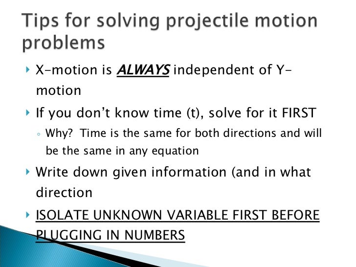 tips solving projectile motion problems