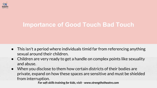 Tips for Teaching Kids About Good Touch Bad Touch | PPTX | Parenting ...