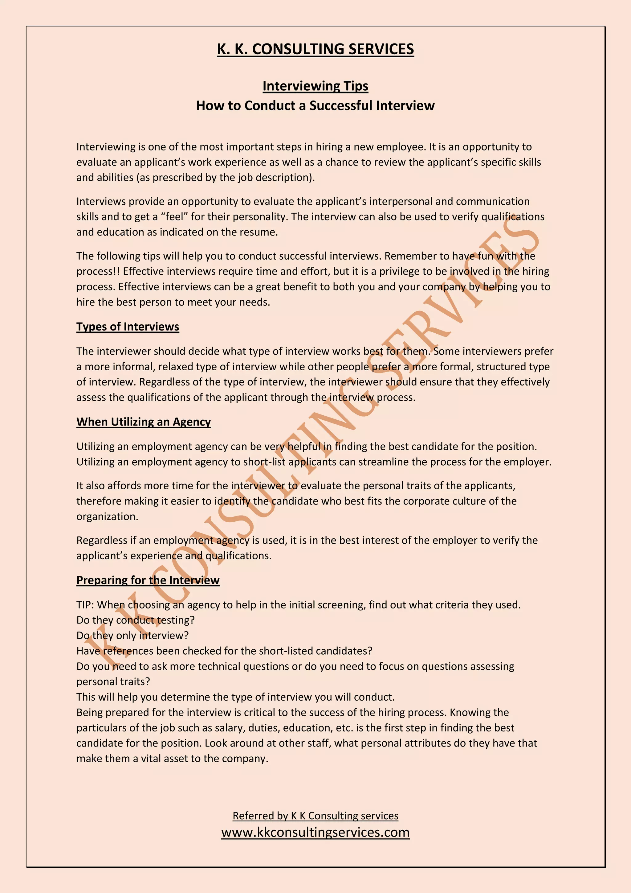 Tips - How to interview a candidate | PDF