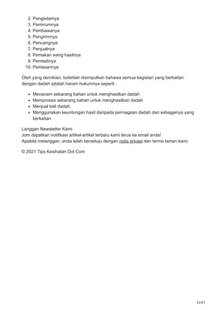 Tips kesihatan.com-Kenali Dadah – Jenis, Kesan dan Undang-undang | PDF