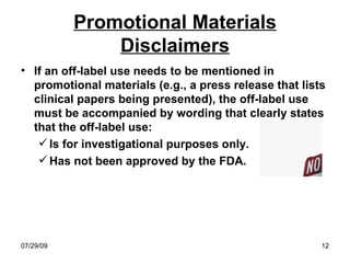 Tips to Avoid Off-label Promotion | PPT