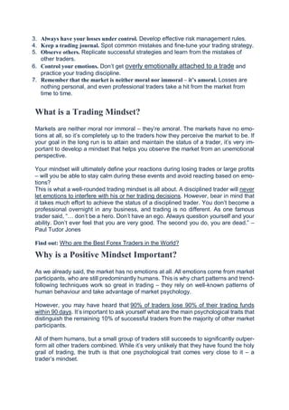 Tips to Improve your Trading Mindset | PDF
