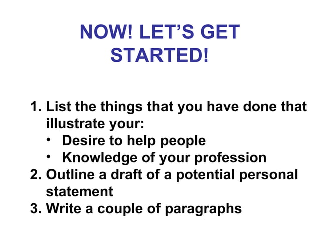 Tips To make a Personal Statement | PPT