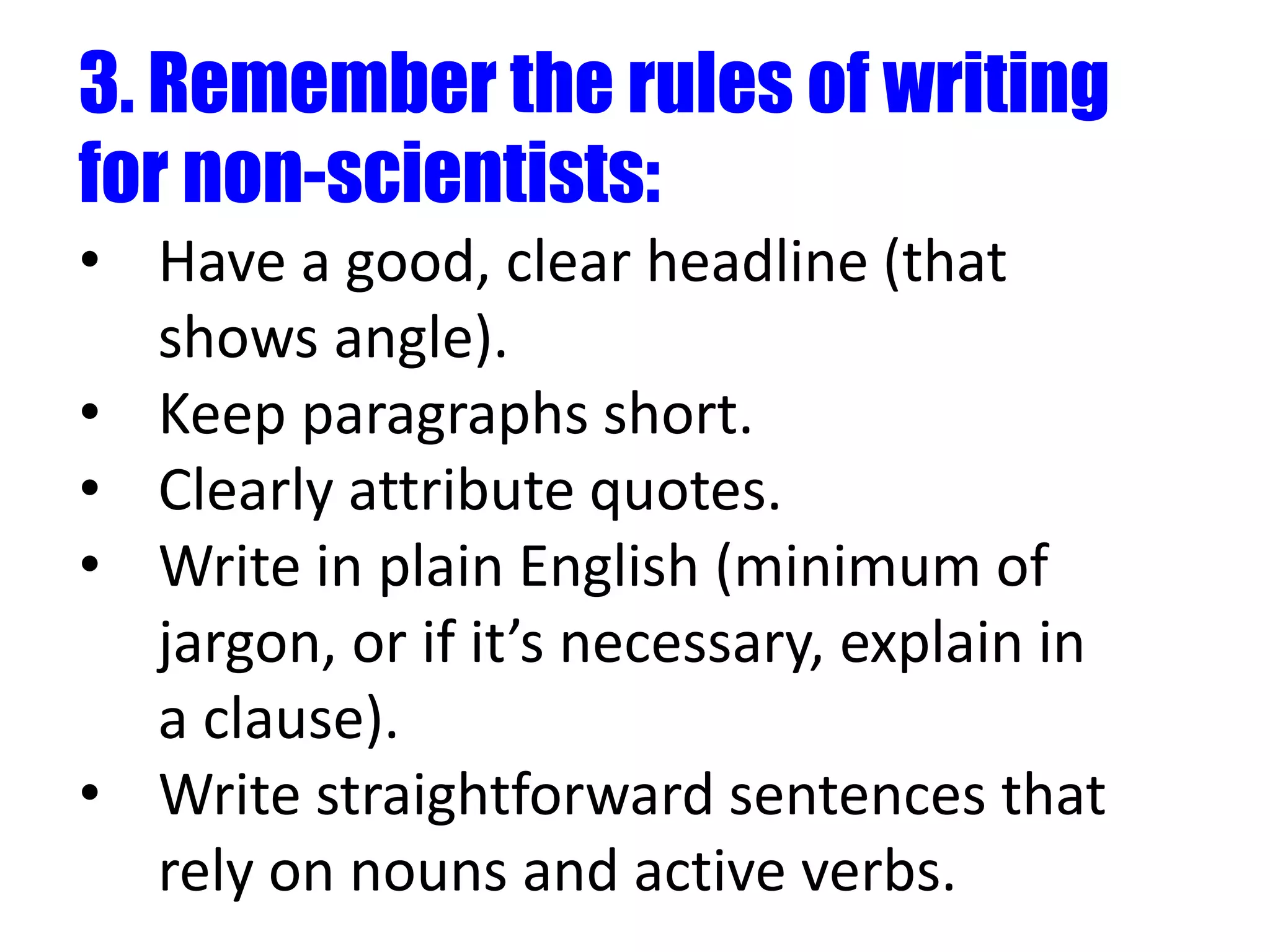 Tips for Writing Profiles of Scientists | PPTX