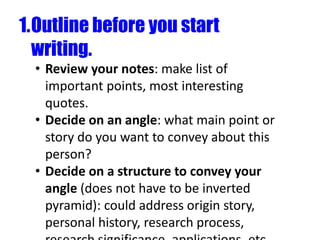 Tips for Writing Profiles of Scientists | PPTX