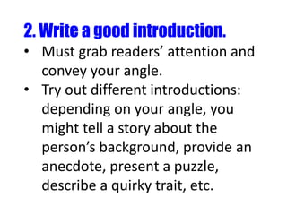 Tips for Writing Profiles of Scientists | PPTX