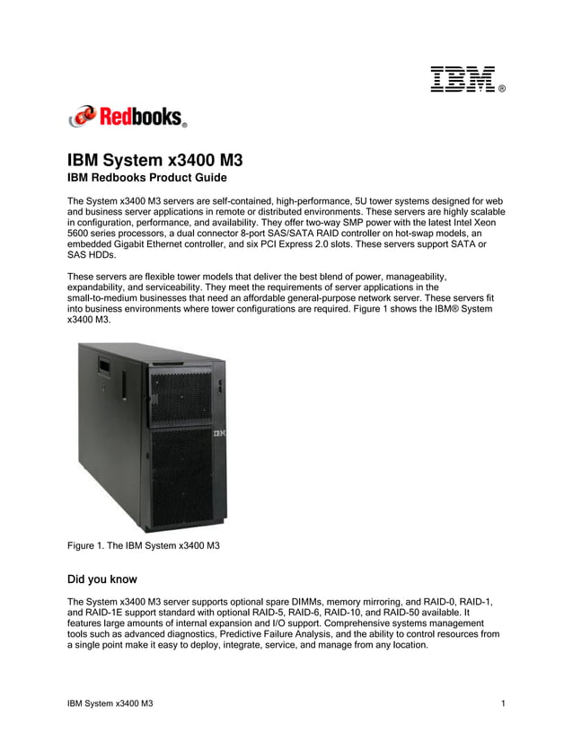 IBM System x3400 M3 | PDF | Operating Systems | Computer Software and ...