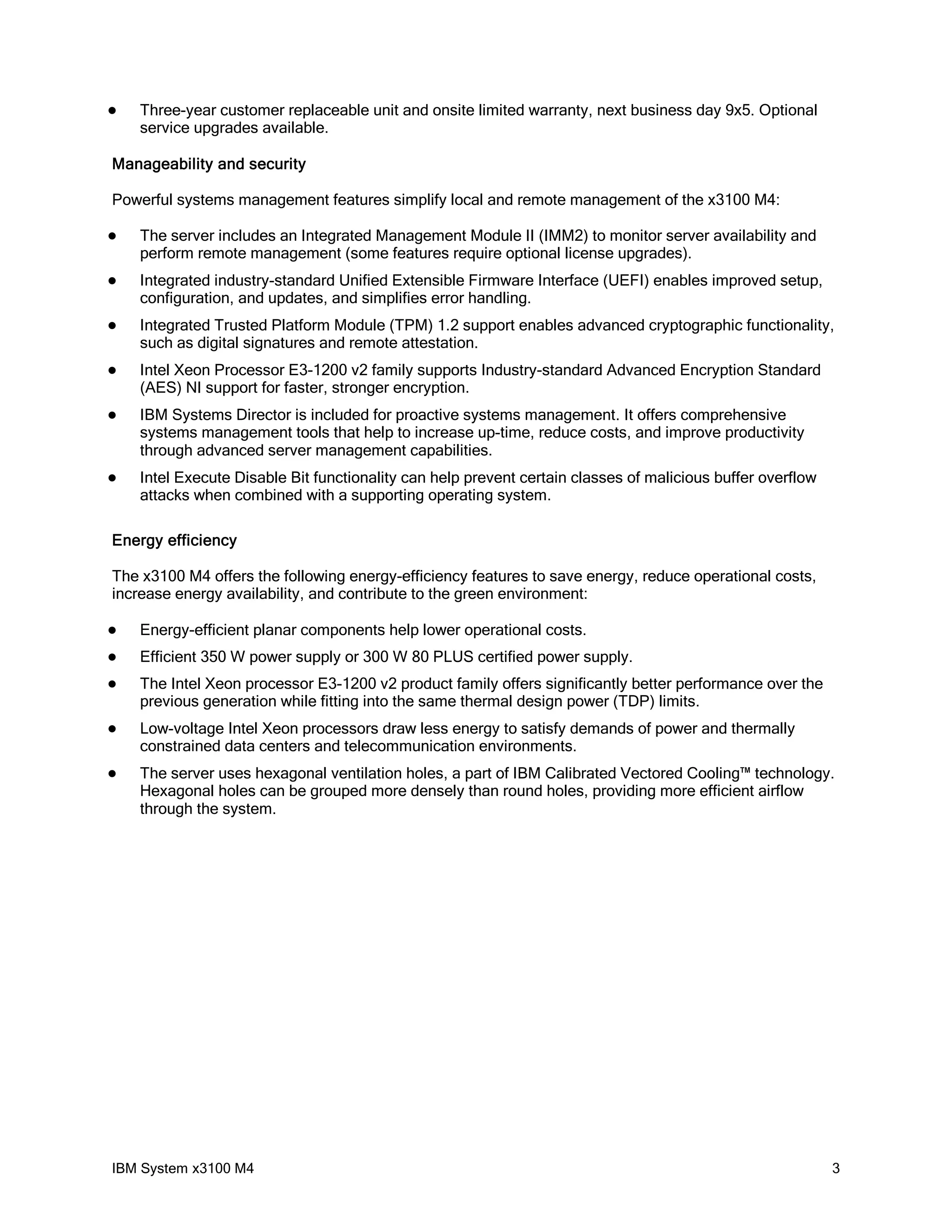IBM Redbooks Product Guide: IBM System x3100 M4 | PDF