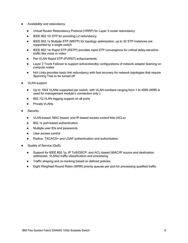 IBM Flex System Fabric EN4093 10Gb Scalable Switch | PDF | Computer Networking | Computing