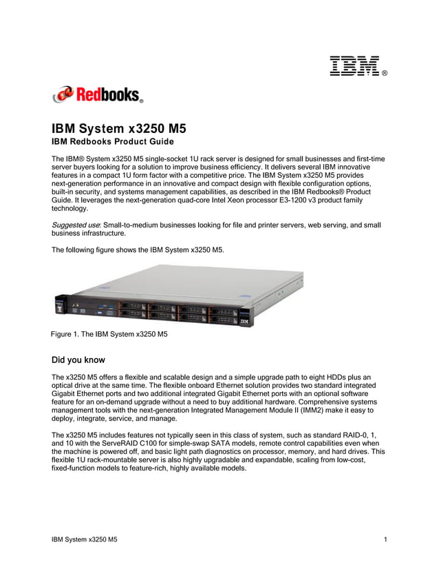 IBM System x3250 M5 | PDF