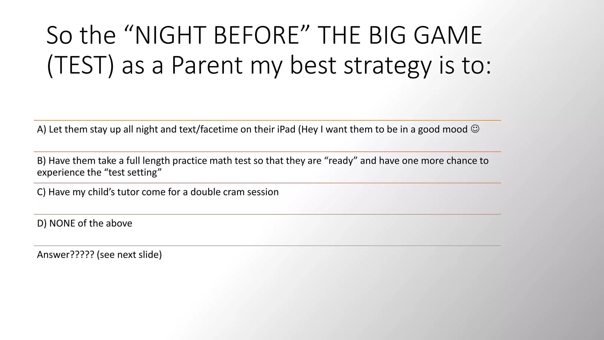Minimizing Math Test Anxiety: Tips for 4th grade Parents: "P-A-C-K" and ...