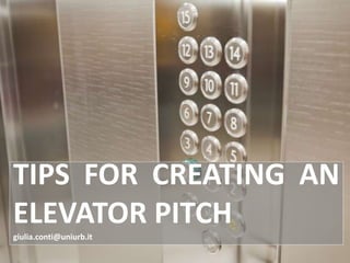 Tips for creating an elevator pitch | PPT