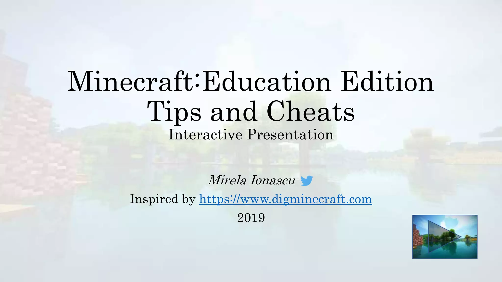 Tips And Cheats Minecraft Education Edition Desktop Version Ppsx
